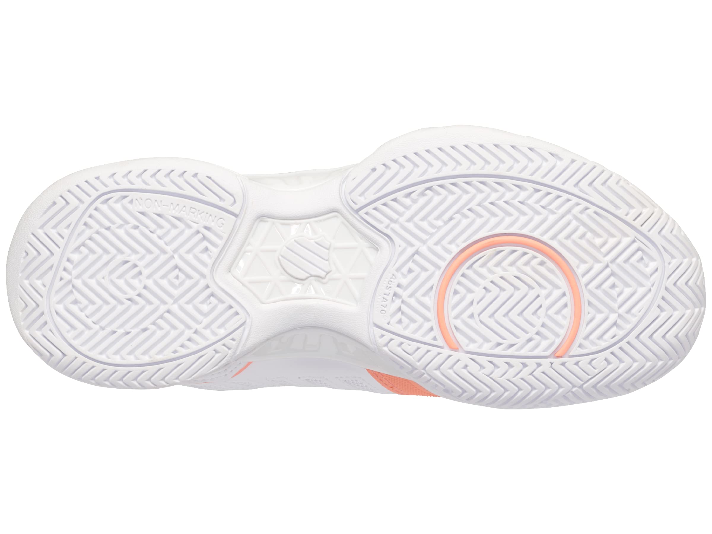 K-Swiss Women's Bigshot Light 4 Tennis Shoe, Peach Amber/White/Asphalt, 9.5 M