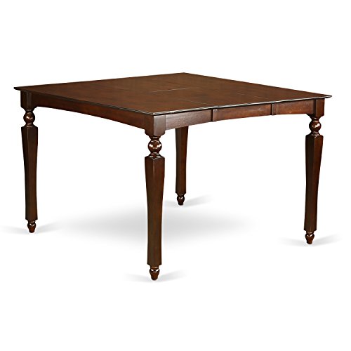 East West Furniture CHEL9-MAH-C Square Counter Height Table8 Stools Set 9 Pc-Linen Fabric Kitchen Chairs Seat-Mahogany Finish Dining Room Table and Frame