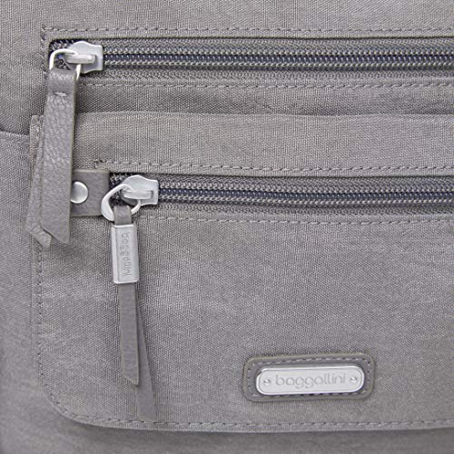 Baggallini Womens Escape Crossbody With RFID Phone Wristlet, Sterling Shimmer