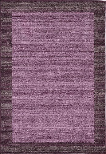 Unique Loom Del Mar Collection Area Rug-Transitional Inspired with Modern Contemporary Design, 6' 0 x 9' 0 Rectangular, Violet/Ivory