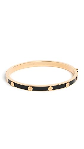 Tory Burch Women's Miller Stud 5mm Enamel Hinge Bracelet, Tory Gold/Black, One Size
