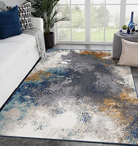 LUXE WEAVERS Rug – Modern Area Rug - 8445 Abstract Print, Blue / 8’ x 10’