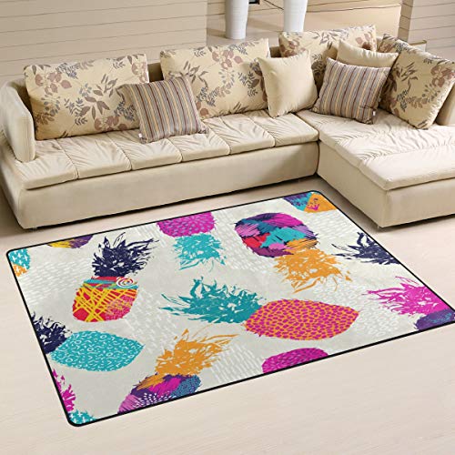ALAZA Summer Pineapple Fruit Area Rug Rugs Non-Slip Floor Mat Doormats Living Dining Room Bedroom Dorm 31 x 20 inches Home Decor