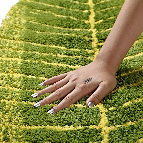 MustMat Non Slip Kitchen Rugs and Mats Cute Leaf Shape Area Rugs Nice for Kitchen Floor/Bathroom/Bedroom 17.7"x47.2"