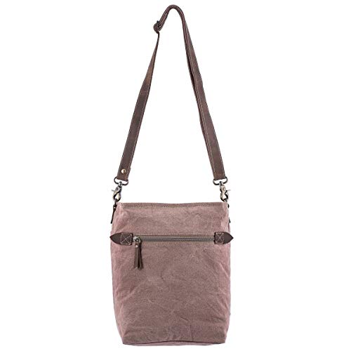 SIXTEASE Womens Shoulder Bag Vintage Style Shoulder Bags for Women - Made with Genuine Leather, Upcycled Canvas, or Hair On - Handmade, Adjustable Strap, Brass and Zinc Hardware - Petiole