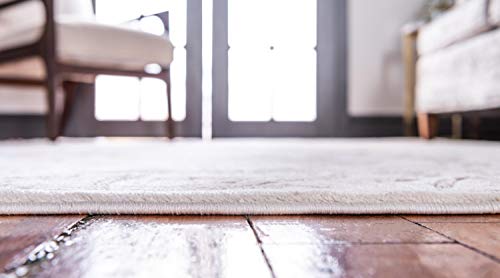 Unique Loom Rushmore Collection Classic Traditional White Tone-on-Tone Textured Intricate Design Area Rug (3' 0 x 9' 10 Runner, Tan/ Beige)