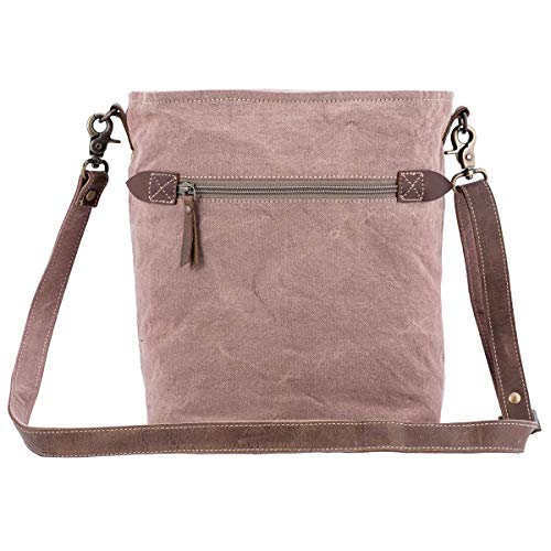 SIXTEASE Womens Shoulder Bag Vintage Style Shoulder Bags for Women - Made with Genuine Leather, Upcycled Canvas, or Hair On - Handmade, Adjustable Strap, Brass and Zinc Hardware - Petiole