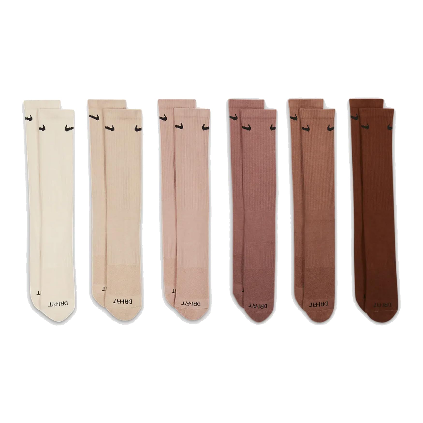 Nike Performance Cushion Crew Socks with Band (6 Pairs) (Assorted Multi, Neutral, Large)