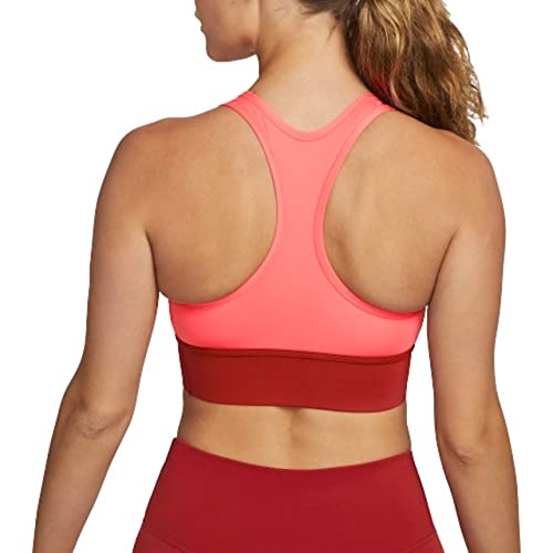 Nike Dri-FIT Swoosh Women's Medium-Support 1-Piece Padded Longline Sports Bra (as1, Alpha, m, Regular, Regular, Bright Crimson)