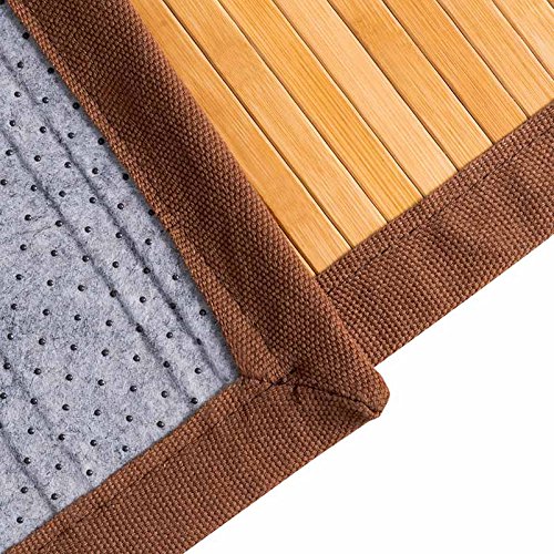 5' X 8' Floor Carpet, Bamboo Area Rug Floor Carpet Natural Bamboo Non-Slip Roll Runner Indoor Outdoor for Bathroom, Kitchen, Garden (60β x 96β)