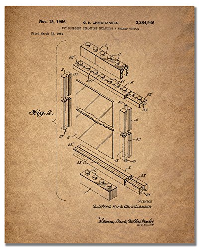 Lego Patent Art Prints - Set of 4 Photos - Toy Game Room Wall Decor