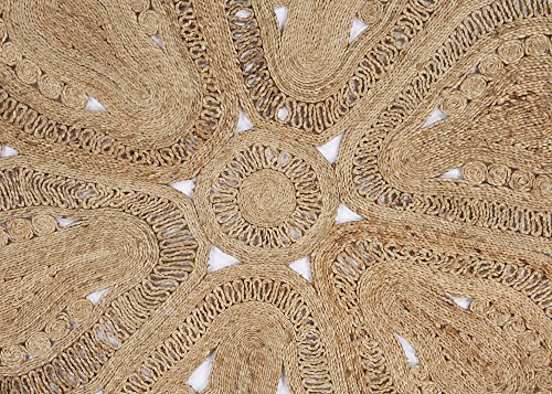 LR Resources Jute LR12029-NAT40RD Natural Round X 4 ft Indoor Area Rug, 4' x 4'