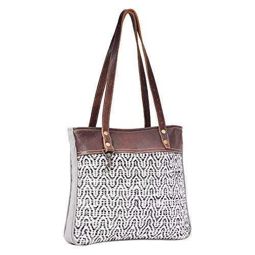 Myra Bag Tizzy Upcycled Canvas & Leather Handbag S-1596