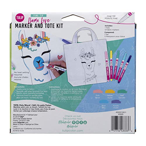 Tulip Multi-Family 43333 Mf Mrk & Tote Kit Llama Love, As Detailed