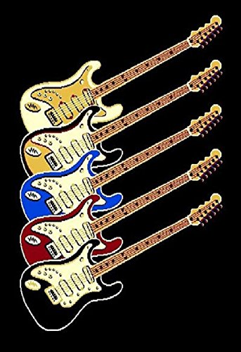 Champion Rugs Musical Instruments Guitars Music Room Modern Carpet Area Rug (5’ 3” X 7’ 5”)