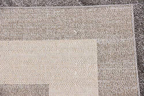 Unique Loom Del Mar Collection Area Rug-Transitional Inspired with Modern Contemporary Design, Square 8' 0" x 8' 0", Gray/Ivory