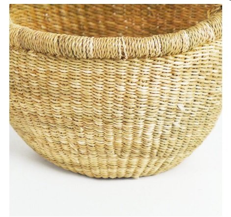 Hands Craft Fair Trade Ghana Bolga African Dye-Free Market Basket Natural Baskets (9"-11" Small)
