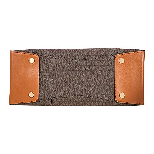 Michael Kors Gramercy Large Signature Logo Print Satchel- Brown