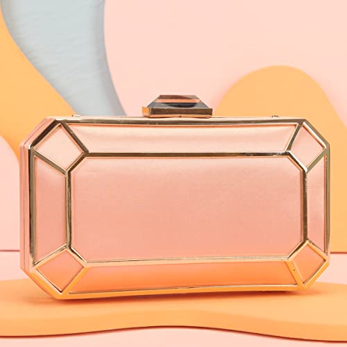 Fawziya Crystal Clutch Evening Bags Satin Purse For Party Night-Roe Gold