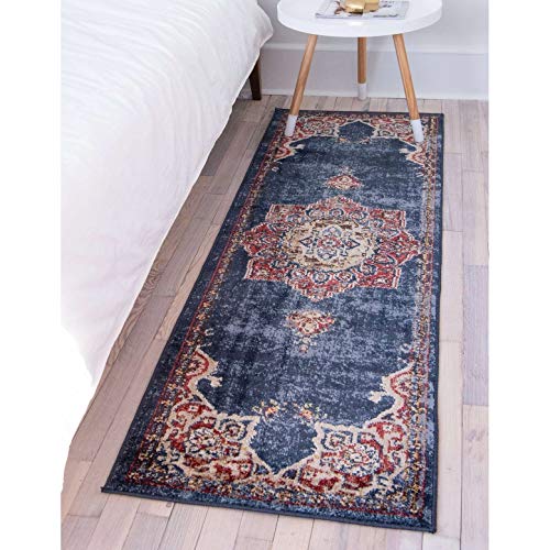 Unique Loom Utopia Collection Traditional Classic Vintage Inspired Area Rug with Warm Hues, 2 ft x 6 ft, Chocolate Brown/Beige