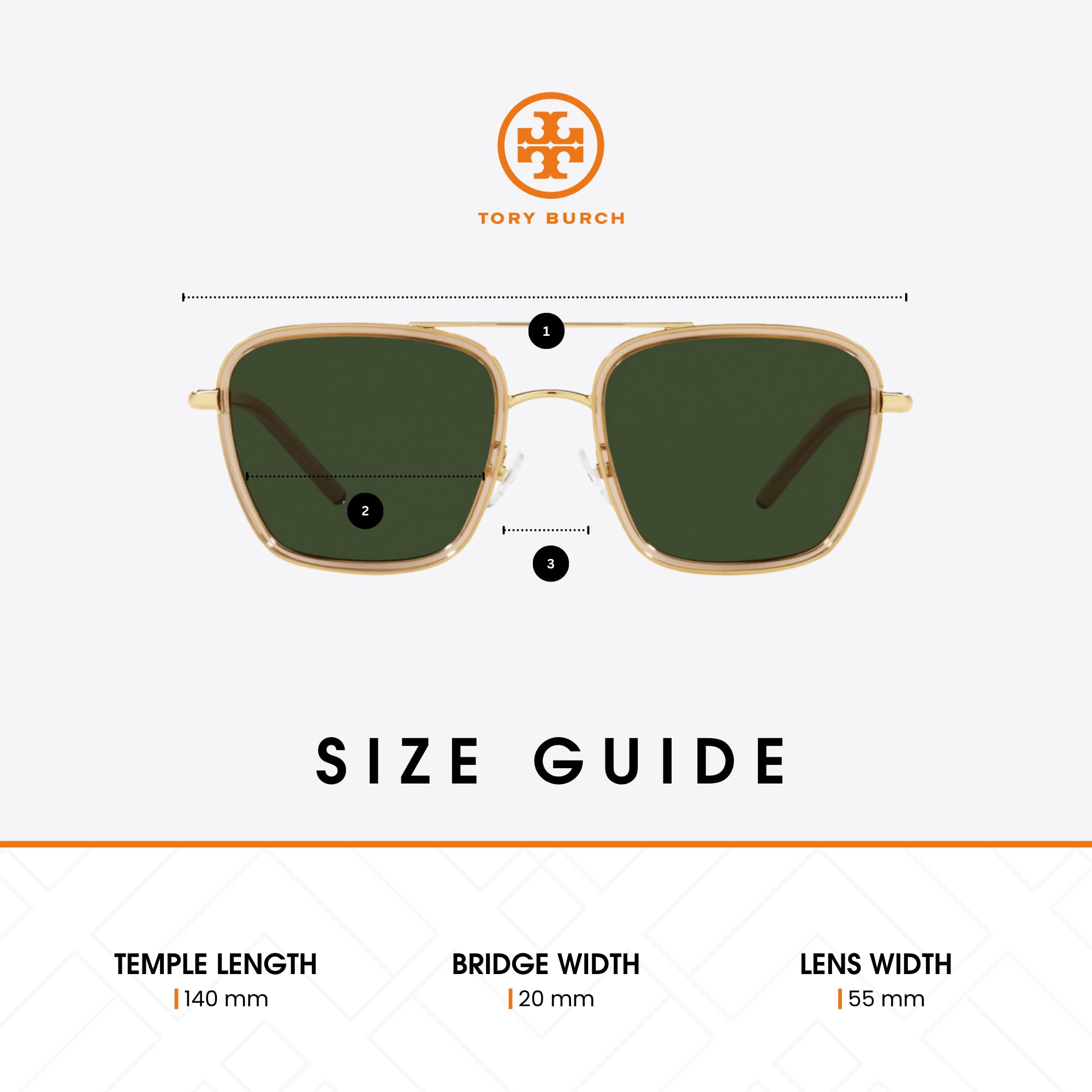 Tory Burch TY6090 330871 53MM Shiny Gold/Plastic Lens Transparent Camel Square Sunglasses for Women + BUNDLE With Designer iWear Eyewear Kit