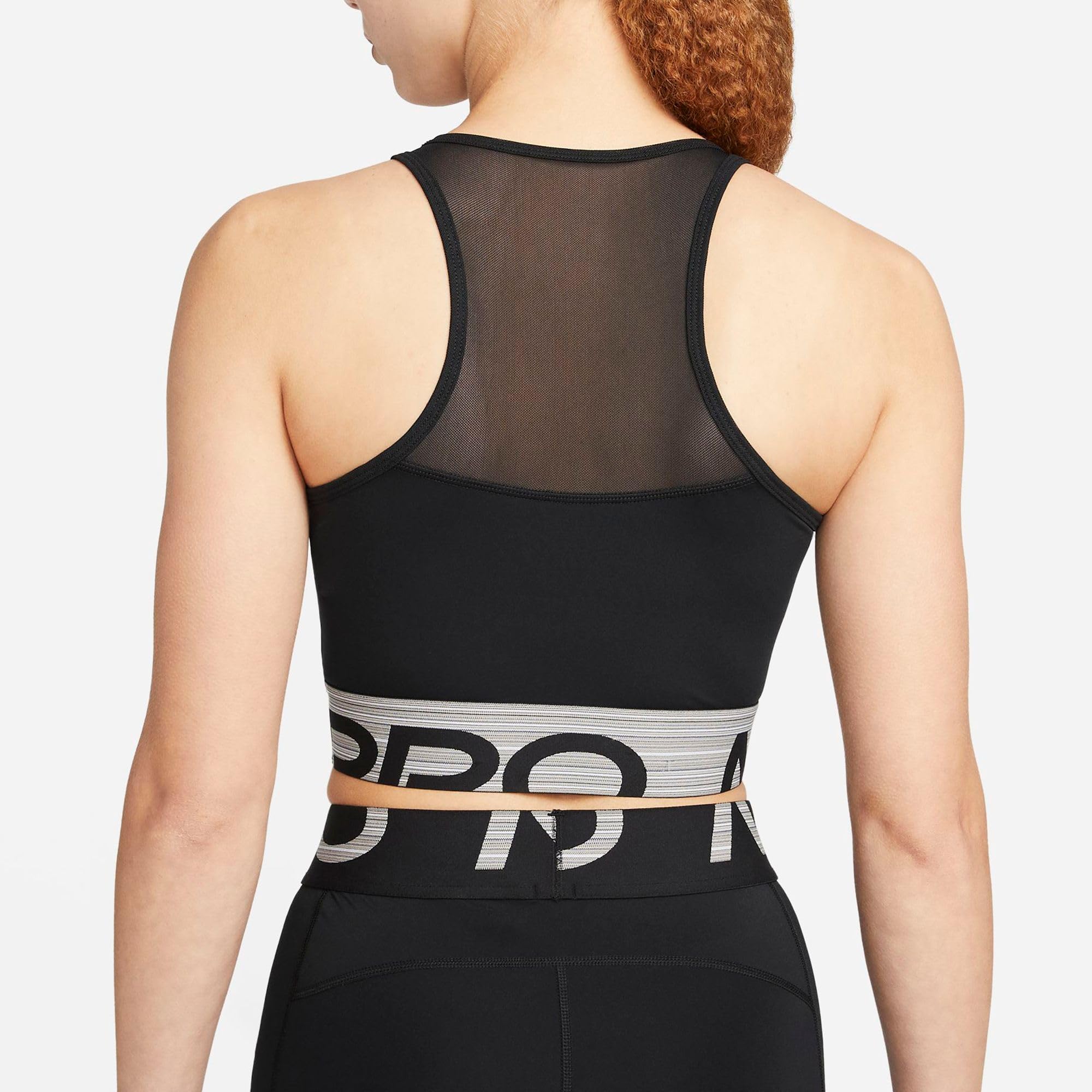 Nike Women's Pro Dri-Fit Cropped Training Tank Top (as1, Alpha, m, Regular, Regular, Black)