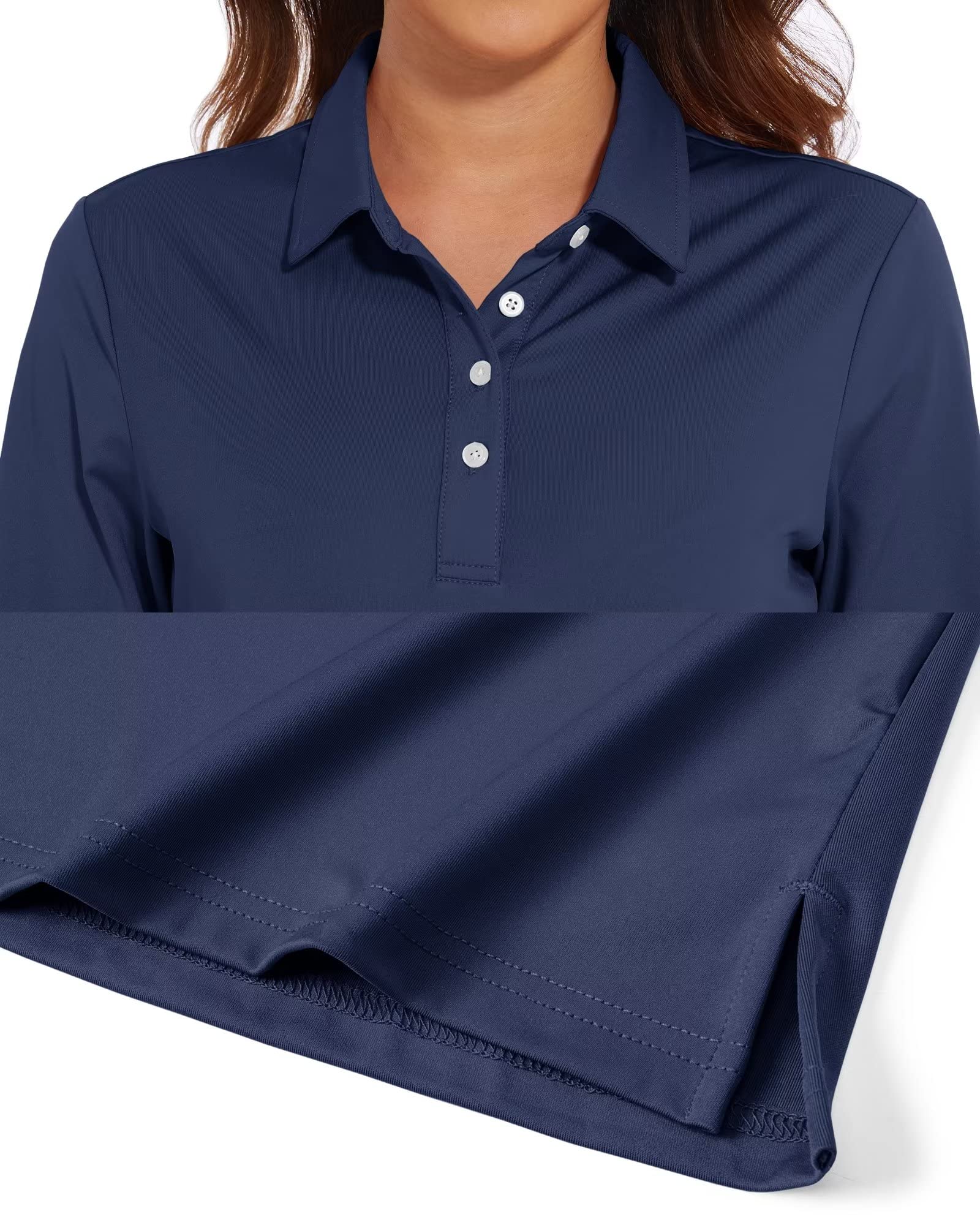 KEFITEVD Women's Polo Shirts Classic Design for Activewear Running Exercise Jersey Polo Shirt Dry Fit Golf Polo Shirt Womens Pullover Tops Navy