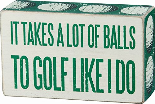 Primitives by Kathy Box Sign-Lot of Balls, 5x3 inches, White, Teal