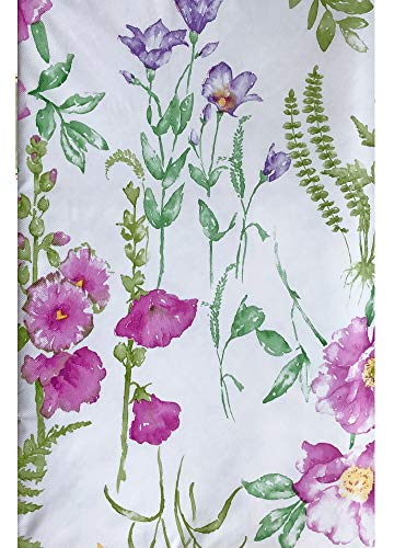 Newbridge Easter Wildflower Fields Floral Vinyl Flannel Backed Tablecloth, Spring Wild Flowers Easy Care Vinyl Tablecloth with Flannel Backing, 60 Inch x 120 Inch Oblong/Rectangle