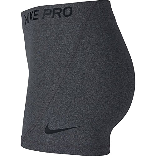 Nike Women's Pro 3IN Short (Charcoal Heather/Black, Large)