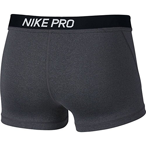 Nike Women's Pro 3IN Short (Charcoal Heather/Black, Large)