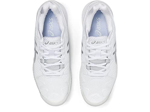 ASICS Women's Gel-Resolution 8 Tennis Shoes, 8.5, White/Pure Silver