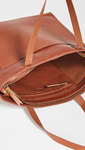 Madewell Women's The Zip-Top Medium Transport Tote, English Saddle, Tan, Brown, One Size