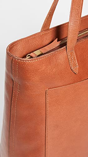 Madewell Women's The Zip-Top Medium Transport Tote, English Saddle, Tan, Brown, One Size