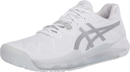 ASICS Women's Gel-Resolution 8 Tennis Shoes, 8.5, White/Pure Silver