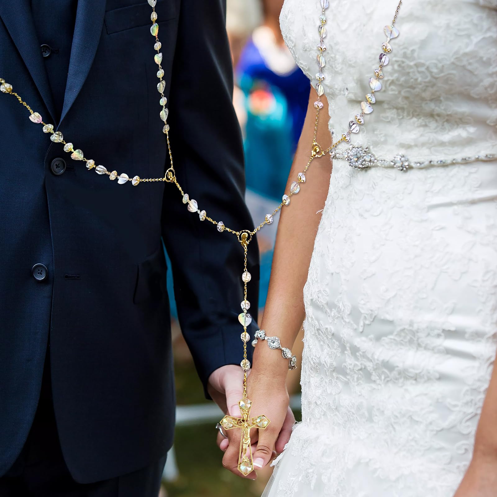 Lazo Para Boda,Wedding Lasso for Ceremony Gift,Rosario Lazos Para Boda Catolica,Lazos Para Bodas De Iglesia Para Novios,Lasso for Wedding Ceremony, Wedding Crystal Rosary,Lazo De Bodas Para Los Novios