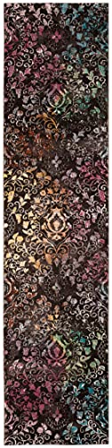 SAFAVIEH Aria Collection 2' x 8' Brown/Multi ARA172W Boho Chic Distressed Non-Shedding Living Room Entryway Foyer Hallway Bedroom Runner Rug