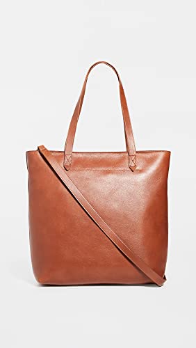 Madewell Women's The Zip-Top Medium Transport Tote, English Saddle, Tan, Brown, One Size