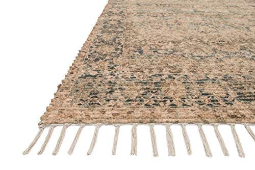 Justina Blakeney x Loloi Cornelia Collection COR-01 Natural / Teal Transitional 2'-3" x 3'-9" Accent Rug