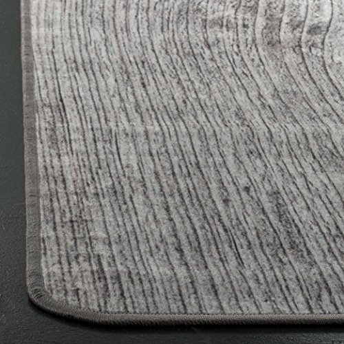 SAFAVIEH Daytona Collection Machine Washable Slip Resistant 3' x 5' Ivory/Grey Abstract Graphic Living Room Bedroom Entryway Area Rug