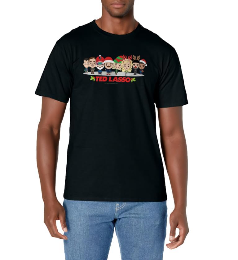Ted Lasso Christmas Group Shot Holiday Chibi Style T-Shirt