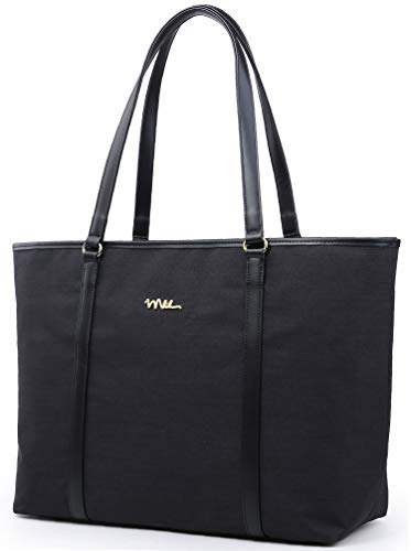 NNEE Medium Capacity Water Resistance Nylon Travel Work Tote Shoulder Bag - Medium, Black