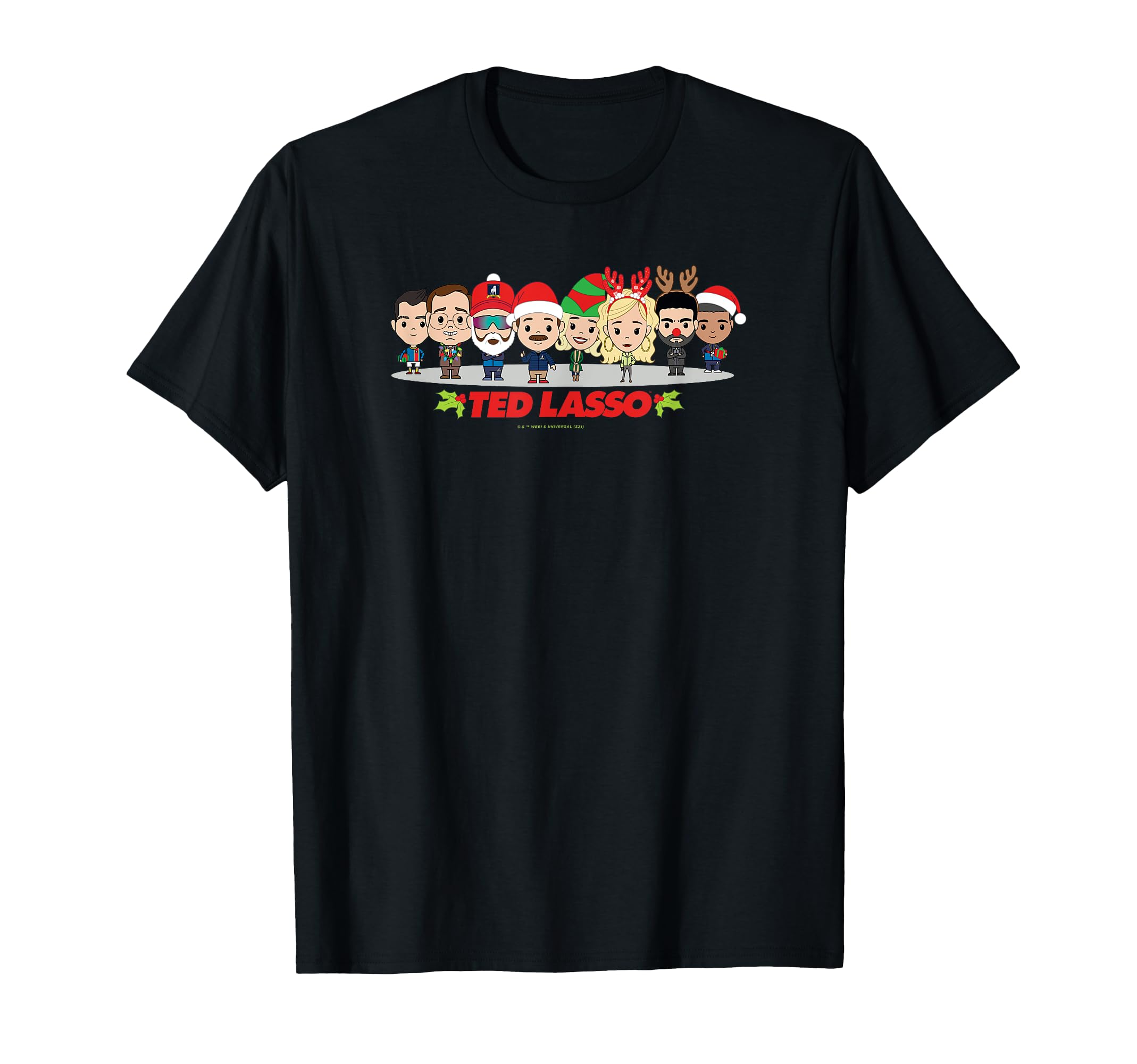 Ted Lasso Christmas Group Shot Holiday Chibi Style T-Shirt
