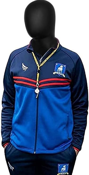 Denze Mens Ted Lesso Jacket - Jason Sudekis Brndan Hunt Blue Football Coach Fleece Track Suit,XXL