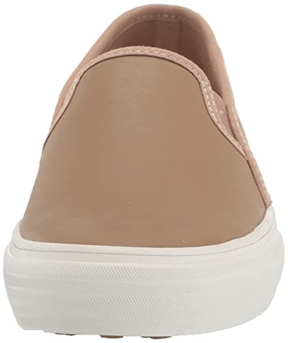 Keds Women's Double Decker Slip ON Sneaker, Tan Leather, 8.5