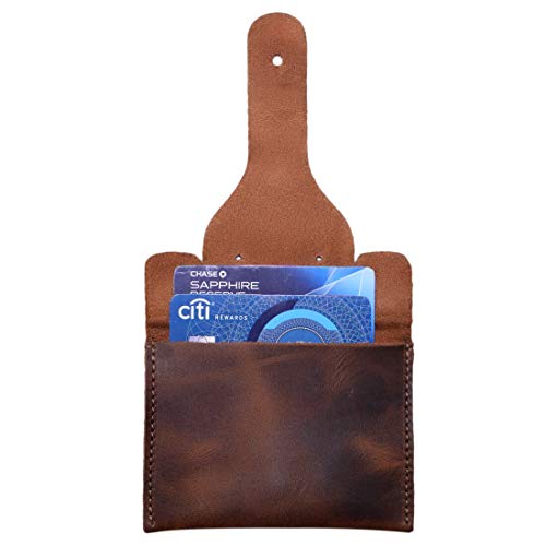 Hide & Drink, Leather Card Pouch Elephant/Coins & Folded Bills/Wallet/Cable Holder/USB/SD/Change, Handmade Includes 101 Year Warranty :: Bourbon Brown