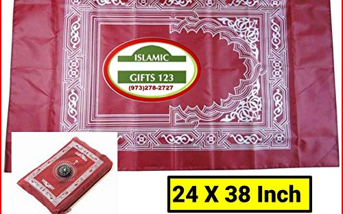 litymitzromq Ultra Soft Indoor Area Rugs, Portable Islamic Muslim Religious Compass Prayer Carpet Mat Pad Festival Supply Muslim Prayer Mat Red