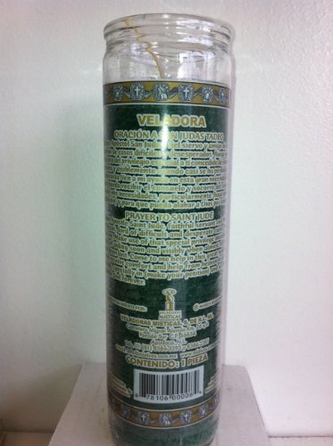 Saint Jude (San Judas Tadeo) 7 Day Unscented Green Candle in Glass