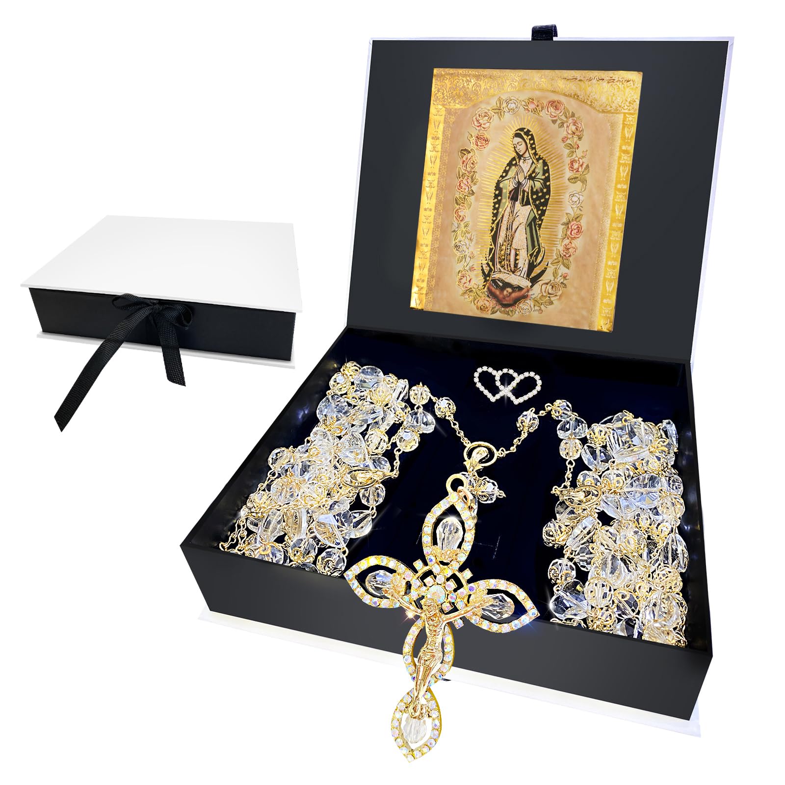 Lazo Para Boda,Wedding Lasso for Ceremony Gift,Rosario Lazos Para Boda Catolica,Lazos Para Bodas De Iglesia Para Novios,Lasso for Wedding Ceremony,Wedding Crystal Rosary,Lazo De Bodas Para Los Novios