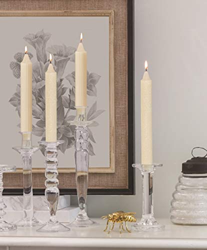 Root Unscented Timberline Collenettes Dinner Candles, 7-Inch Tall, Box of 4, Ivory